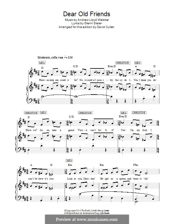 Dear Old Friends por A.L. Webber - Partituras on músicaNeo
