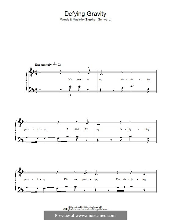 Defying Gravity (from the Broadway Musical Wicked) por S. Schwartz em ...