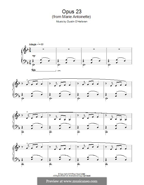 Opus 23 (from Marie Antoinette) por D. O'Halloran - Partituras on músicaNeo Opus 23 (from Marie Antoinette) por D. O'Halloran - Partituras on músicaNeo