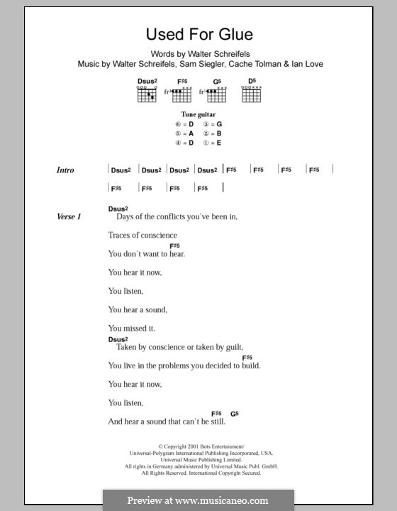 Used for Glue (Rival Schools) por C. Tolman, I. Love, S. Siegler, W ...