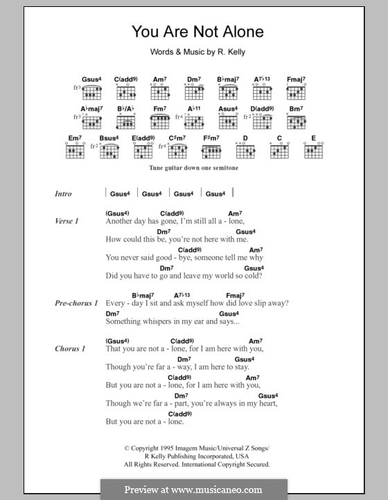 You Are Not Alone (Michael Jackson) por R. Kelly - Partituras on músicaNeo