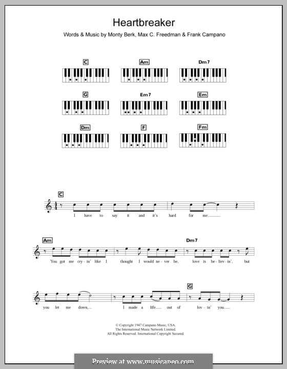 Heartbreaker (Dionne Warwick) por F. Campano, M.C. Freedman, M. Berk em ...