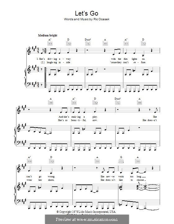 Let's Go (The Cars) por R. Ocasek - Partituras on músicaNeo