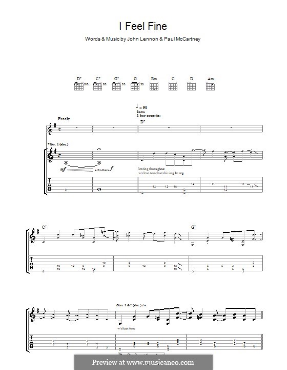 I Feel Fine (The Beatles) por J. Lennon, P. McCartney em músicaNeo
