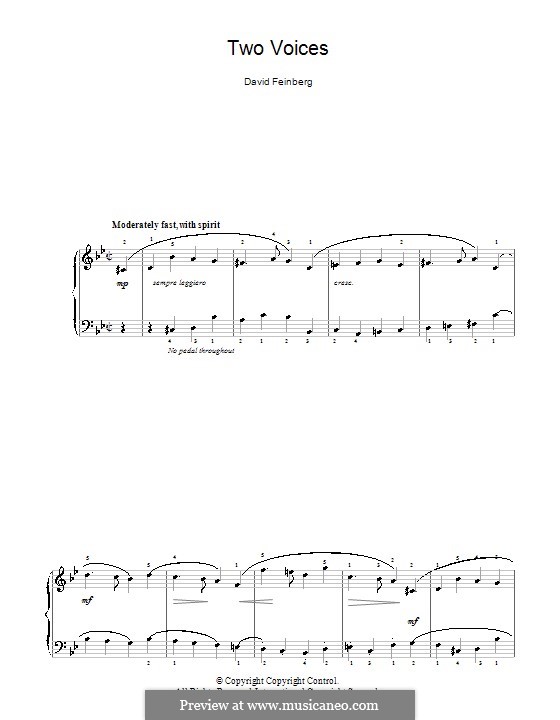 Two Voices por D. Feinberg - Partituras on músicaNeo