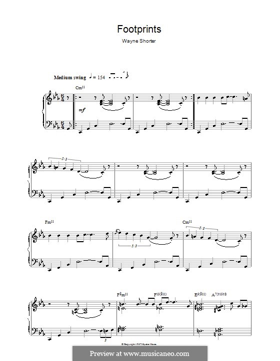 Footprints por W. Shorter - Partituras on músicaNeo