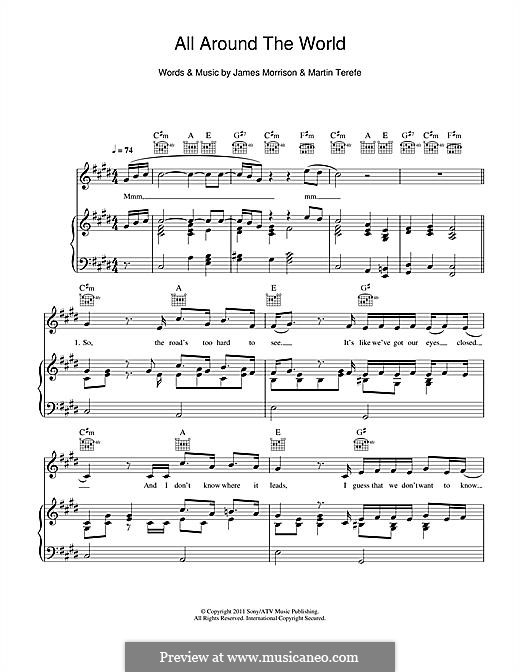 All Around the World por J. Morrison, M. Terefe - Partituras on músicaNeo