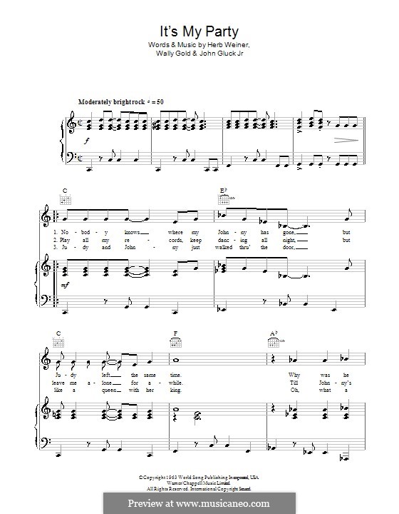 It's My Party (Lesley Gore) por H. Weiner, J. Gluck Jr., W. Gold em ...