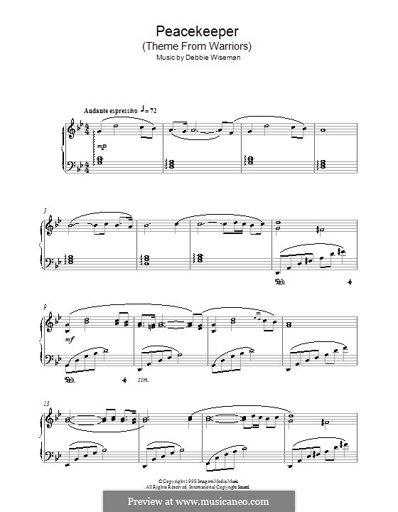 Peacekeeper (Theme from Warriors) por D. Wiseman - Partituras on músicaNeo