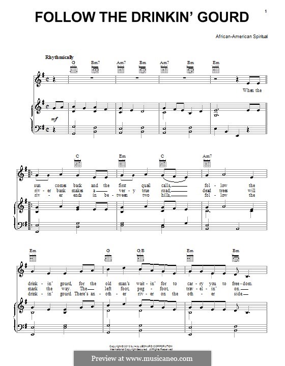 Follow the Drinkin' Gourd por folklore - Partituras on músicaNeo