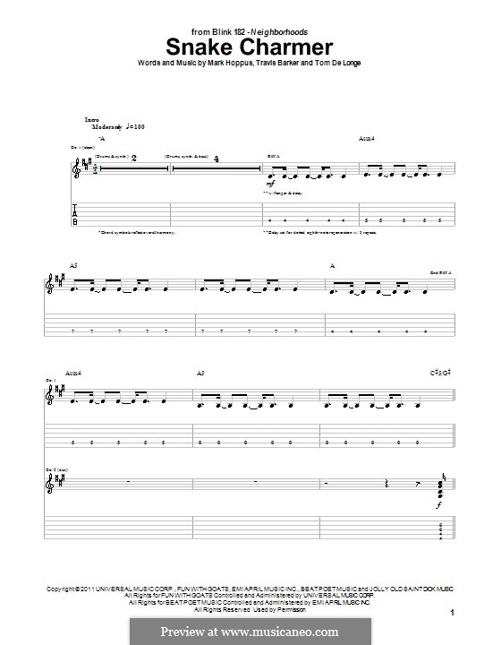 Snake Charmer (Blink-182) por M. Hoppus, T. Barker em músicaNeo