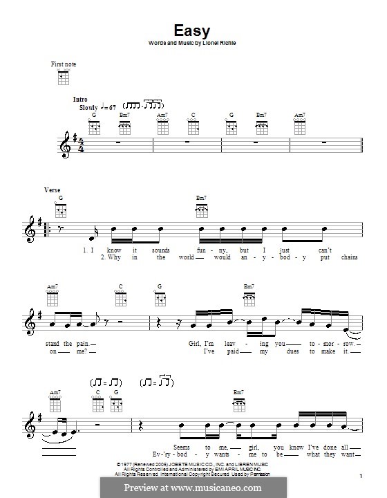 Easy (The Commodores) por L. Richie - Partituras on músicaNeo