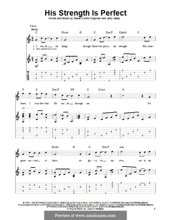His Strength Is Perfect por J. Salley - Partituras on músicaNeo
