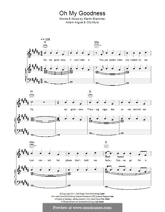 Oh My Goodness por A. Argyle, M. Brammer, O. Murs - Partituras on músicaNeo