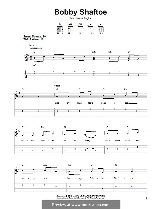 Bobby Shafto por folklore - Partituras on músicaNeo
