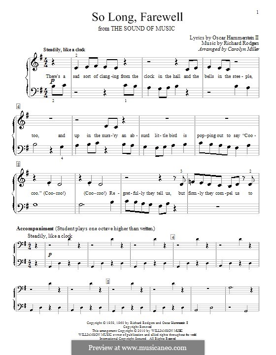 So Long, Farewell (from The Sound of Music) por R. Rodgers em músicaNeo