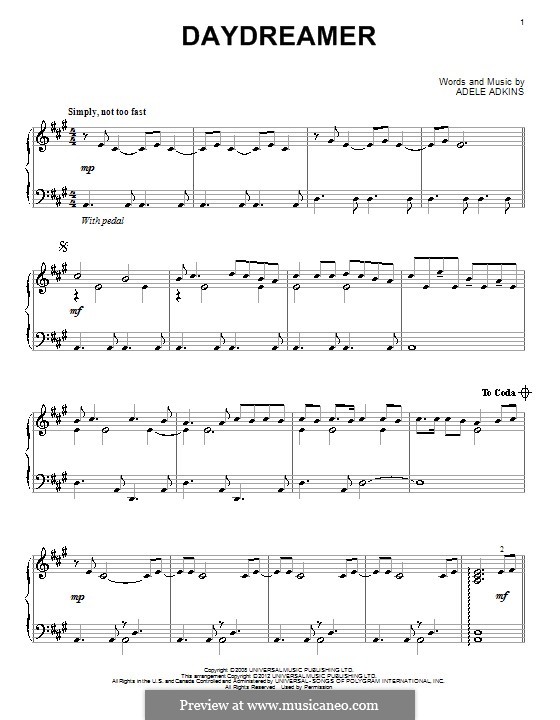 Daydreamer por Adele - Partituras on músicaNeo