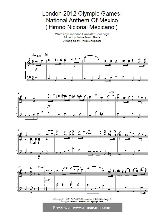 Mexicanos, Al Grito De Guerra (Mexican National Anthem) por J.N. Roca ...