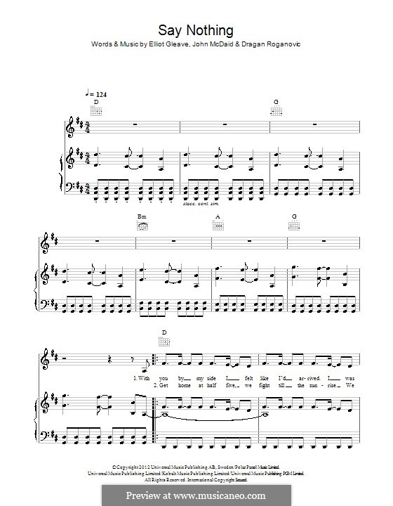 Say Nothing (Example) por E. Gleave, J. McDaid, D. Roganovic em músicaNeo