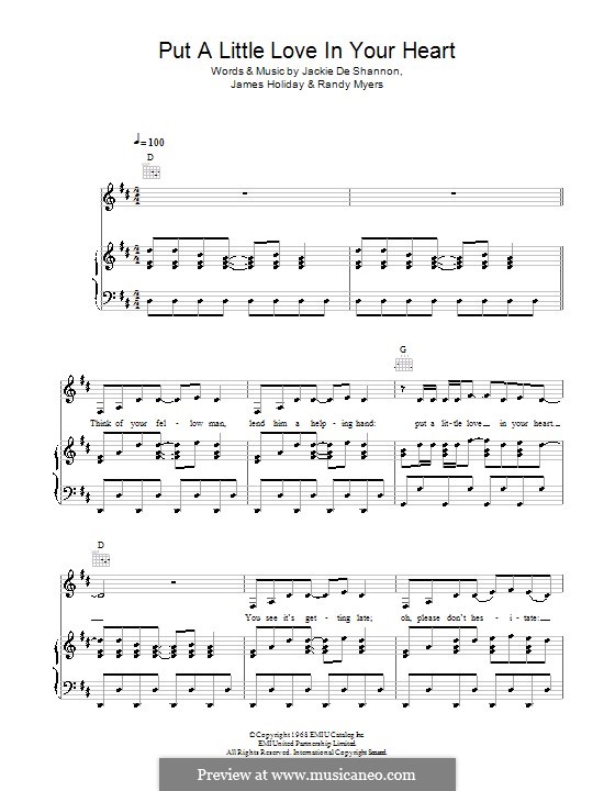 Put a Little Love in Your Heart por J. DeShannon, J. Holiday, R. Myers ...