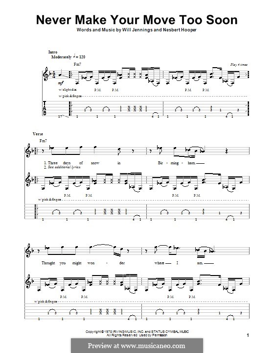 Never Make Your Move Too Soon por N. Hooper, W. Jennings em músicaNeo