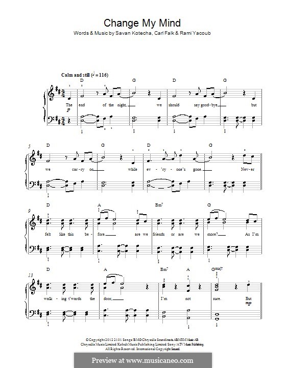 Change My Mind (One Direction) por C. Falk, R. Yacoub, S. Kotecha em ...