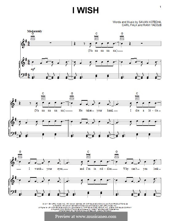 I Wish (One Direction) por C. Falk, R. Yacoub, S. Kotecha em músicaNeo