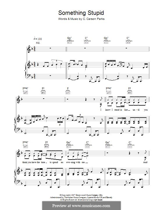 Somethin' Stupid (Frank Sinatra) por C.C. Parks - Partituras on músicaNeo