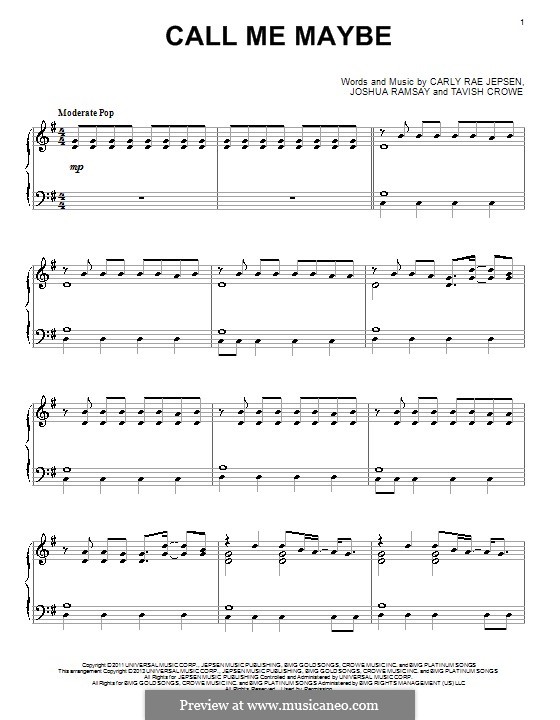 Call Me Maybe por C.R. Jepsen, J. Ramsay, T. Crowe em músicaNeo