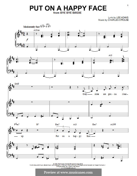 Put on a Happy Face por C. Strouse - Partituras on músicaNeo