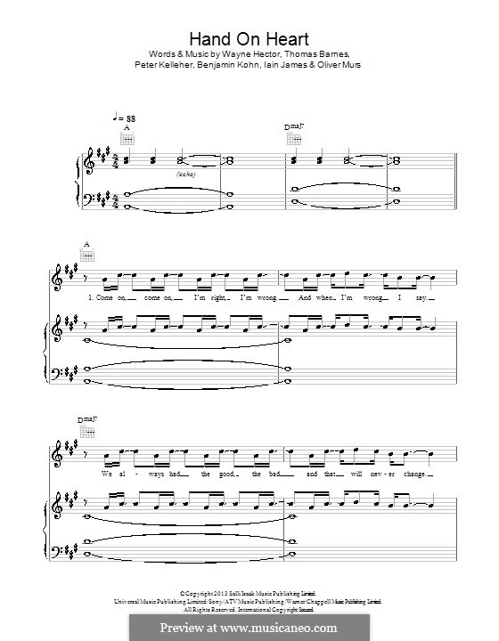 Hand on Heart por B. Kohn, O. Murs, P. Kelleher, T. Barnes, W.A. Hector ...