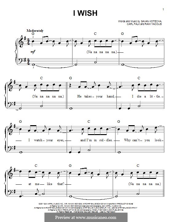 I Wish (One Direction) por C. Falk, R. Yacoub, S. Kotecha em músicaNeo