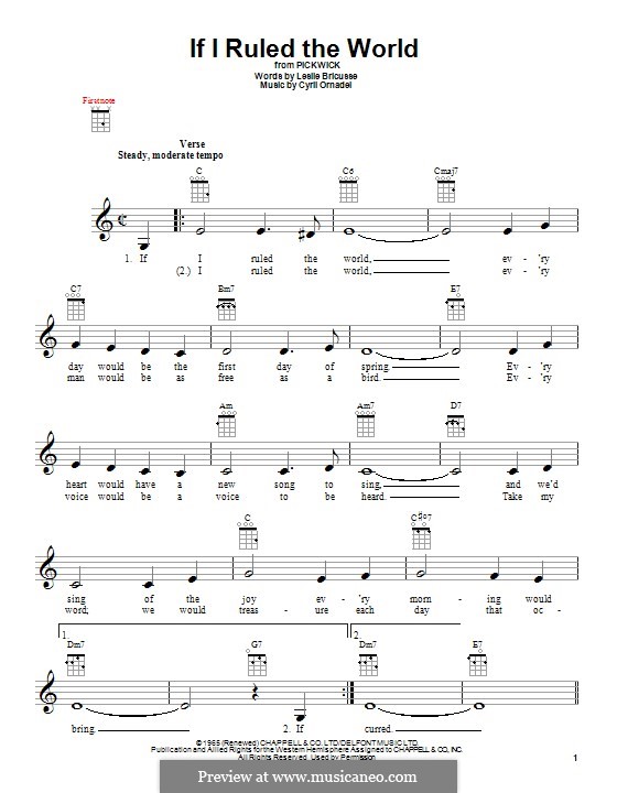 If I Ruled the World por C. Ornadel - Partituras on músicaNeo