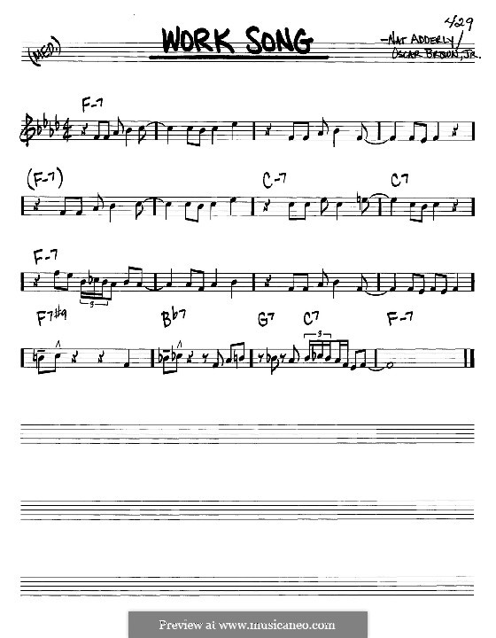 Work Song por N. Adderley Jr. - Partituras on músicaNeo