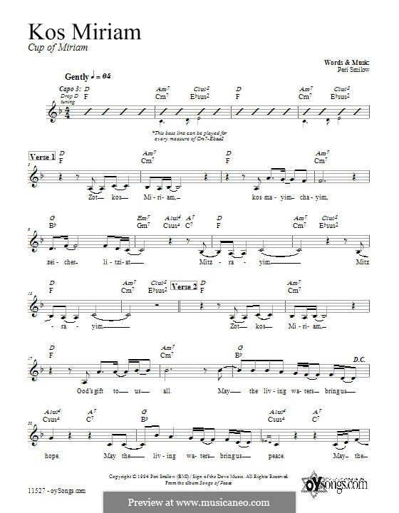 Kos Miriam por P. Smilow - Partituras on músicaNeo