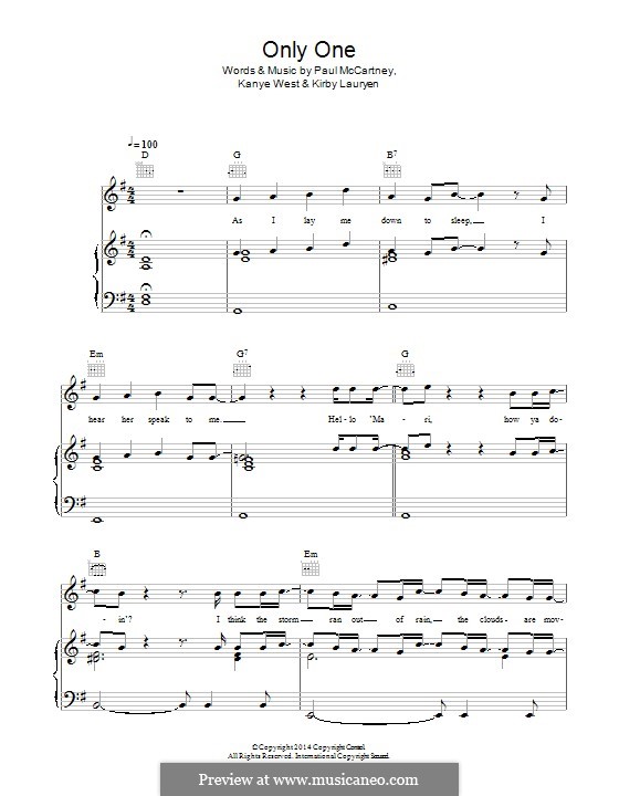 Only One por K. West, P. McCartney, K. Lauryen - Partituras on músicaNeo