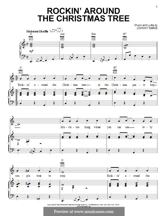 Rockin' Around the Christmas Tree por J. Marks - Partituras on músicaNeo