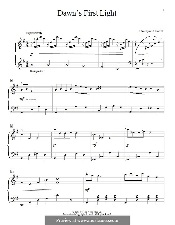 Dawn's First Light por C.C. Setliff - Partituras on músicaNeo