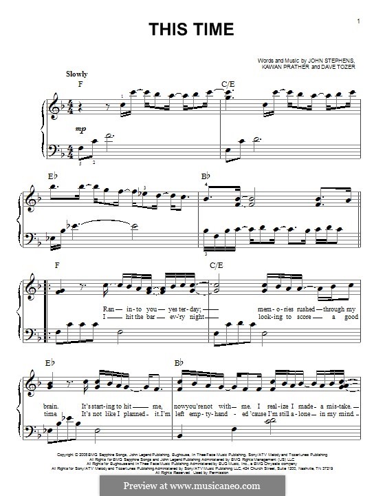 This Time (John Legend) por D. Tozer, J. Stephens, K. Prather em músicaNeo