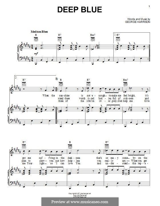 Deep Blue por G. Harrison - Partituras on músicaNeo