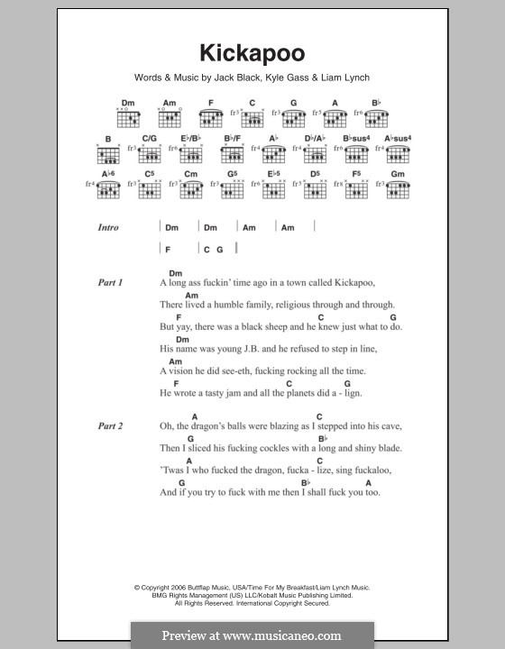 Kickapoo (Tenacious D) por J. Black, K. Gass, L. Lynch em músicaNeo