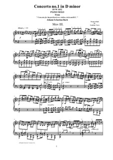 Concerto for Harpsichord and Strings No.1 in D Minor , BWV 1052 por J.S ...