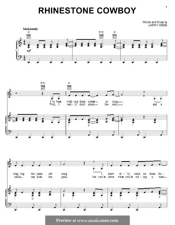 Rhinestone Cowboy por L. Weiss - Partituras on músicaNeo