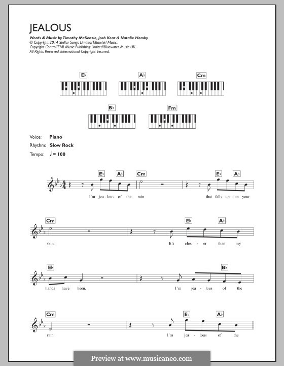 Jealous (Labrinth) por J. Kear, N. Hemby, T. McKenzie em músicaNeo