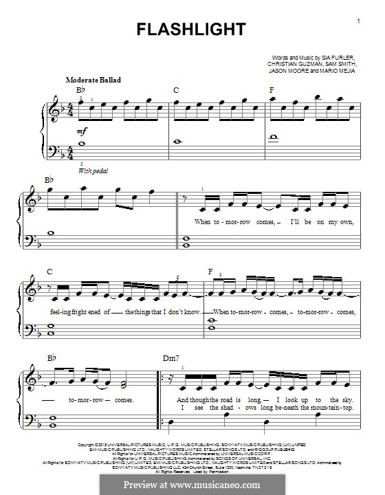 Flashlight (from Pitch Perfect 2) por J. Cornish - Partituras on músicaNeo