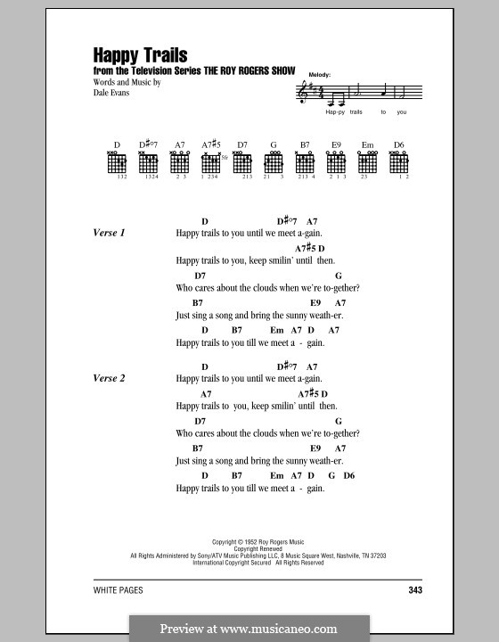 Happy Trails (from The Roy Rogers Show) por D. Evans em músicaNeo