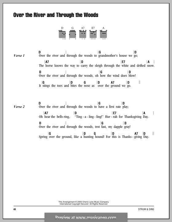 Over the River and Through the Woods por folklore - Partituras on músicaNeo