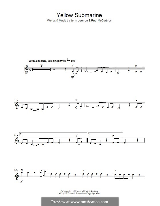 Yellow Submarine (The Beatles) por J. Lennon, P. McCartney em músicaNeo