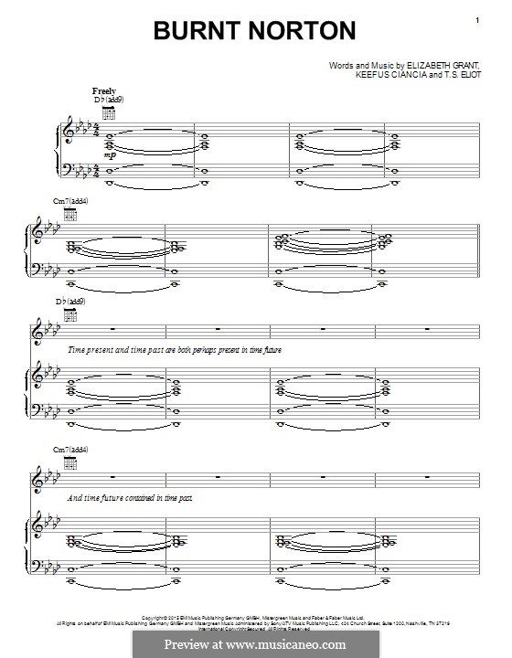 Burnt Norton (Lana Del Rey) por T.S. Eliot, E. Grant, K. Ciancia em ...