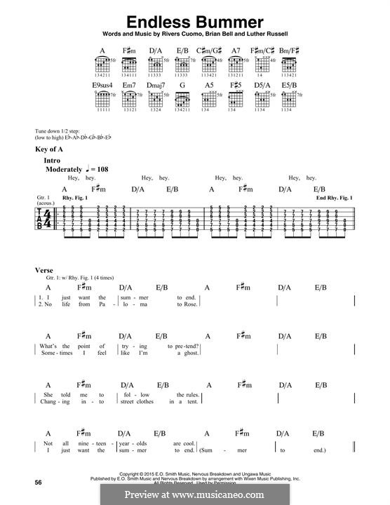 Endless Bummer (Weezer) por R. Cuomo, B. Bell, L. Russell em músicaNeo